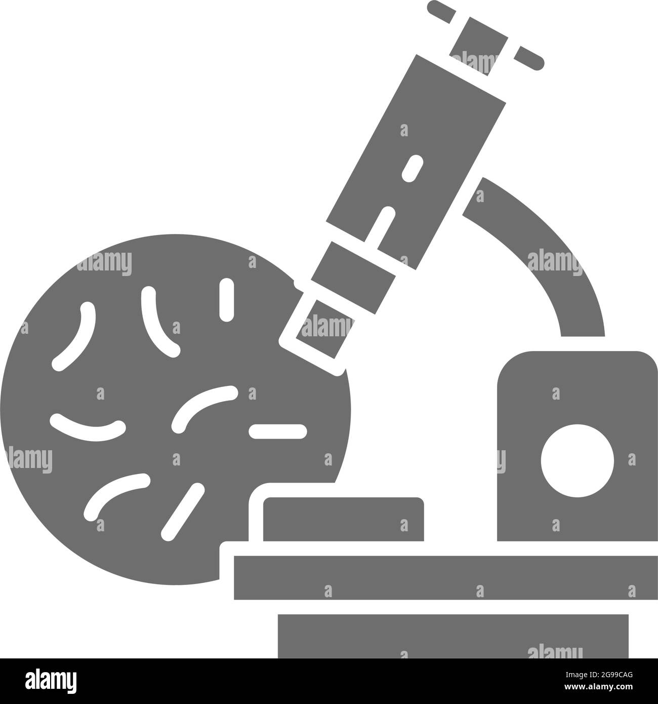 Bacteria under the microscope, probiotics grey icon Stock Vector Image ...