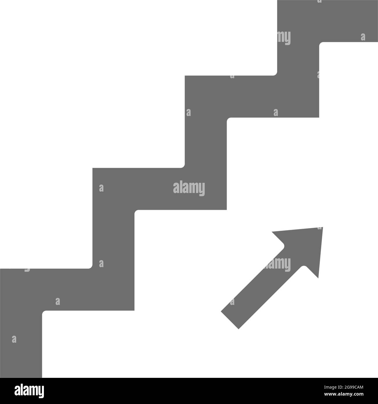 Stair up sign grey icon. Isolated on white background Stock Vector ...