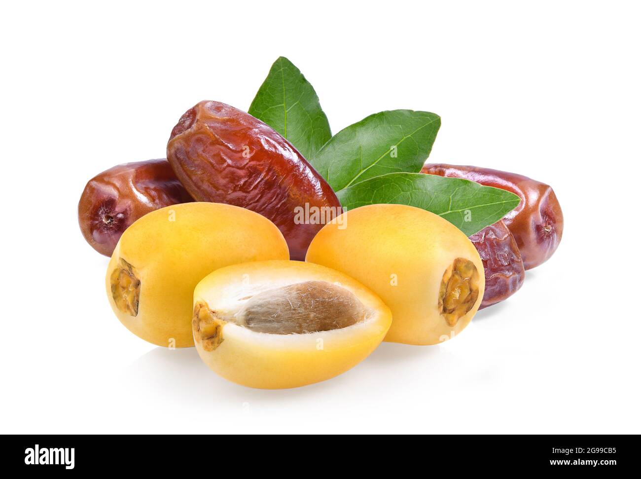 fresh and dry date palm fruit on whitebackground Stock Photo - Alamy