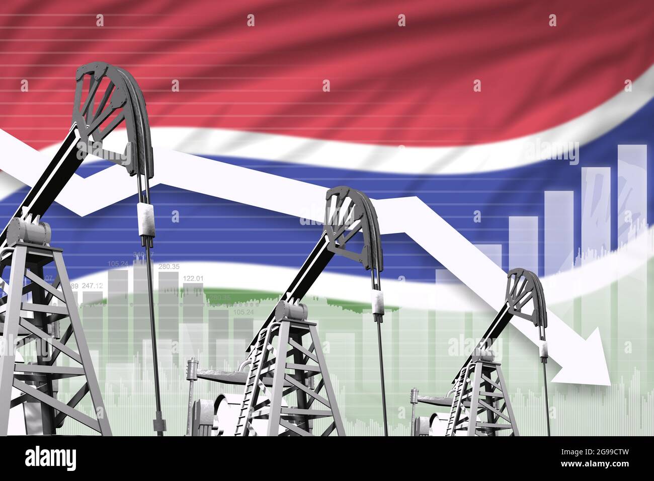 Gambia oil industry concept, industrial illustration - lowering down ...