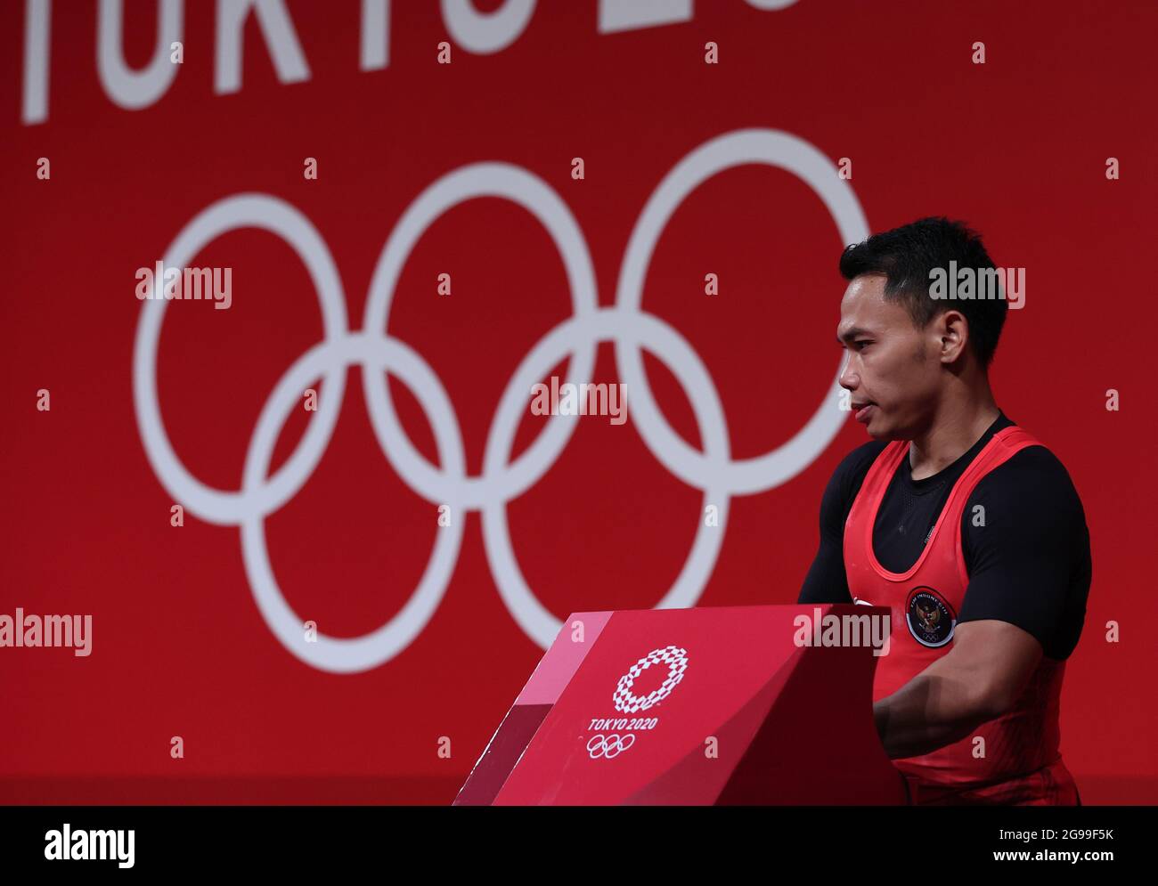 Tokyo, Japan. 25th July, 2021. Eko Yuli Irawan of Indonesia competes ...