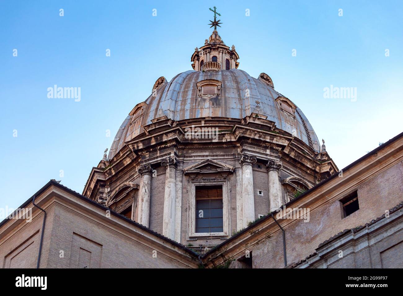 The dome of the old Roman church in the historical center. Rome. Italy ...