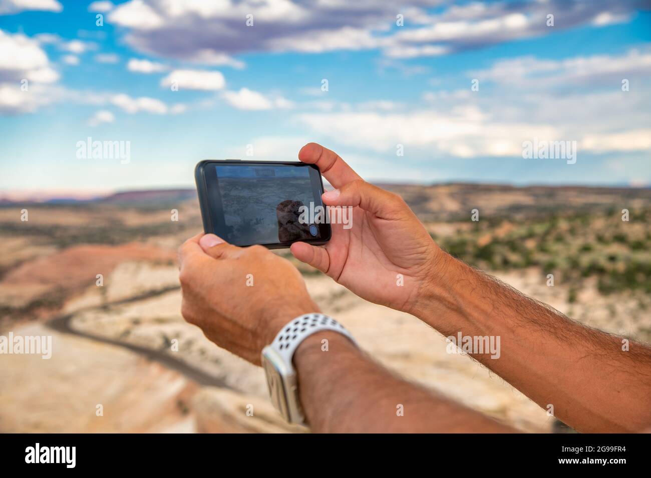 Filming with smartphone outdoors hi-res stock photography and images ...
