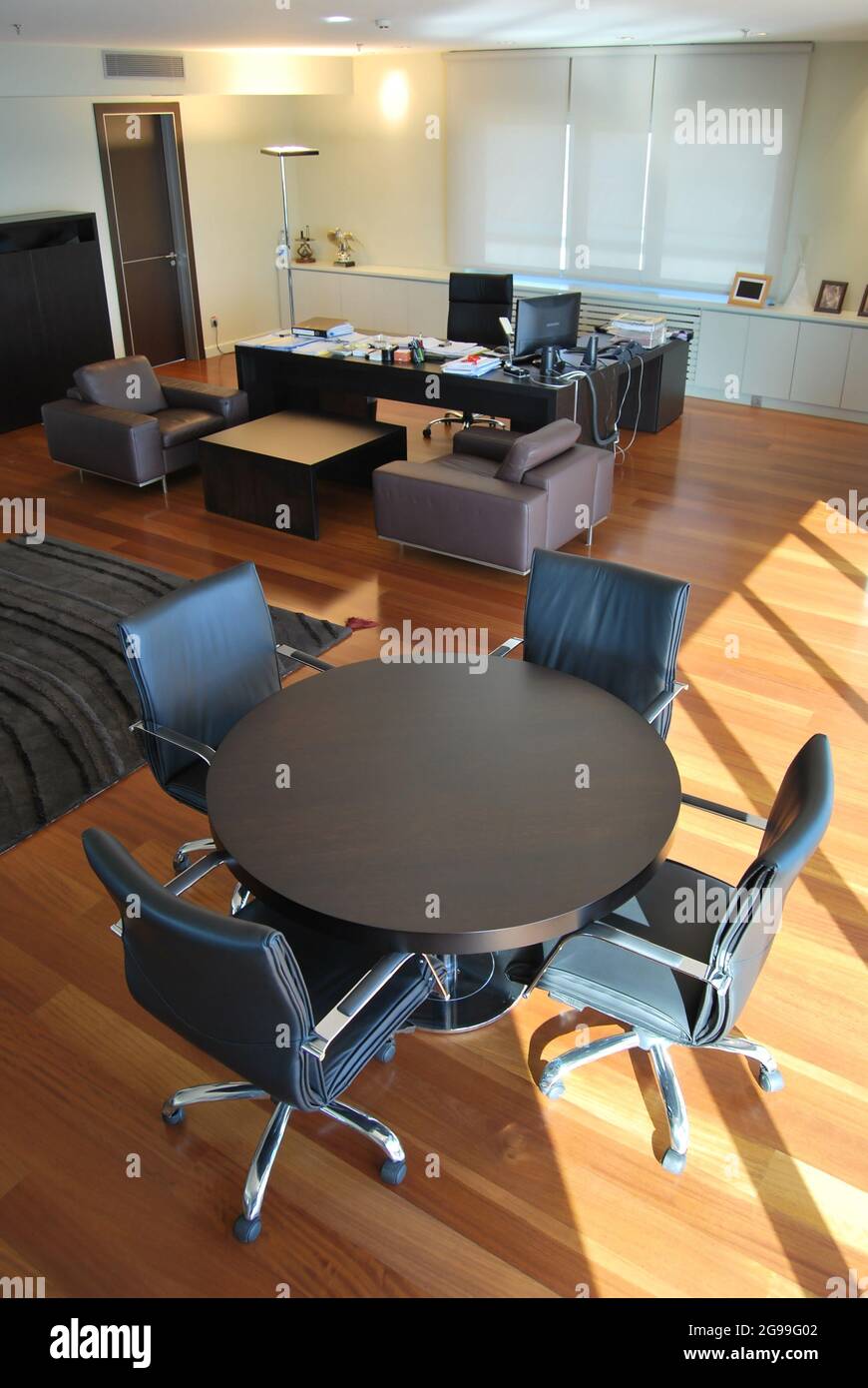 Modern office furniture, boss room, manager table and chairs, modern ...