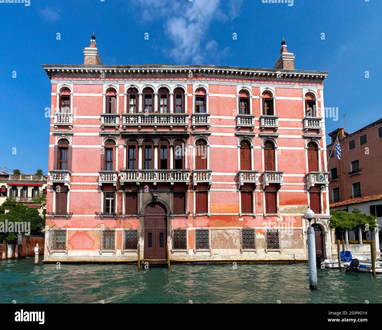 Facades of old medieval houses along the canals. Venice. Italy Stock ...