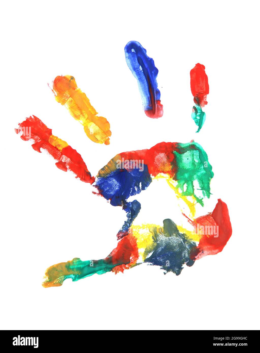 Color hand print, isolated on white Stock Photo - Alamy