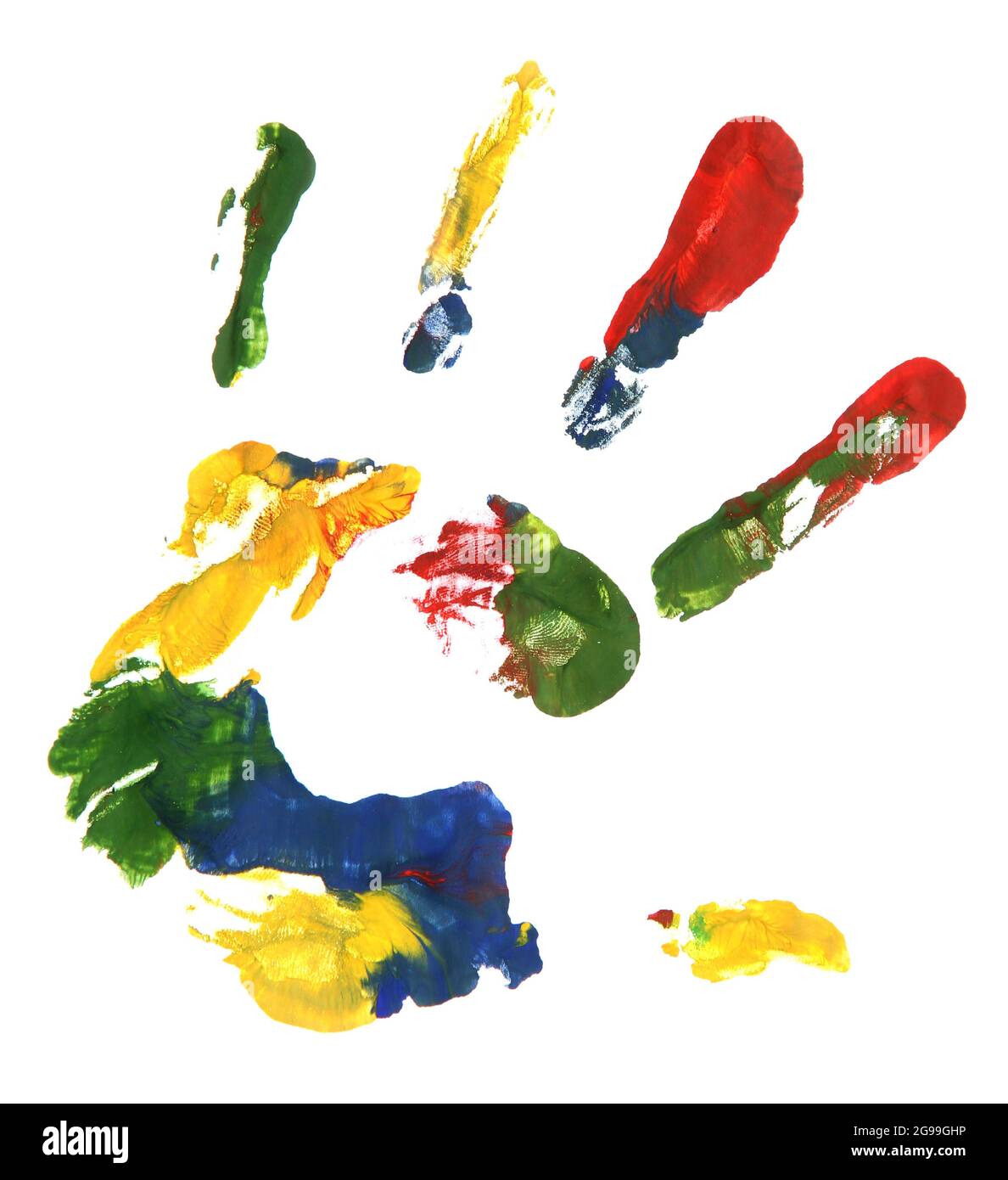 Color hand print, isolated on white Stock Photo - Alamy