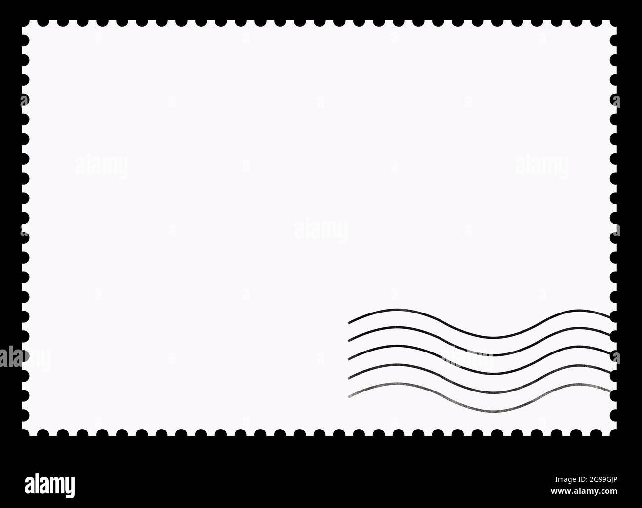 Postage stamps. Clear blank and stamping on a black background Stock ...