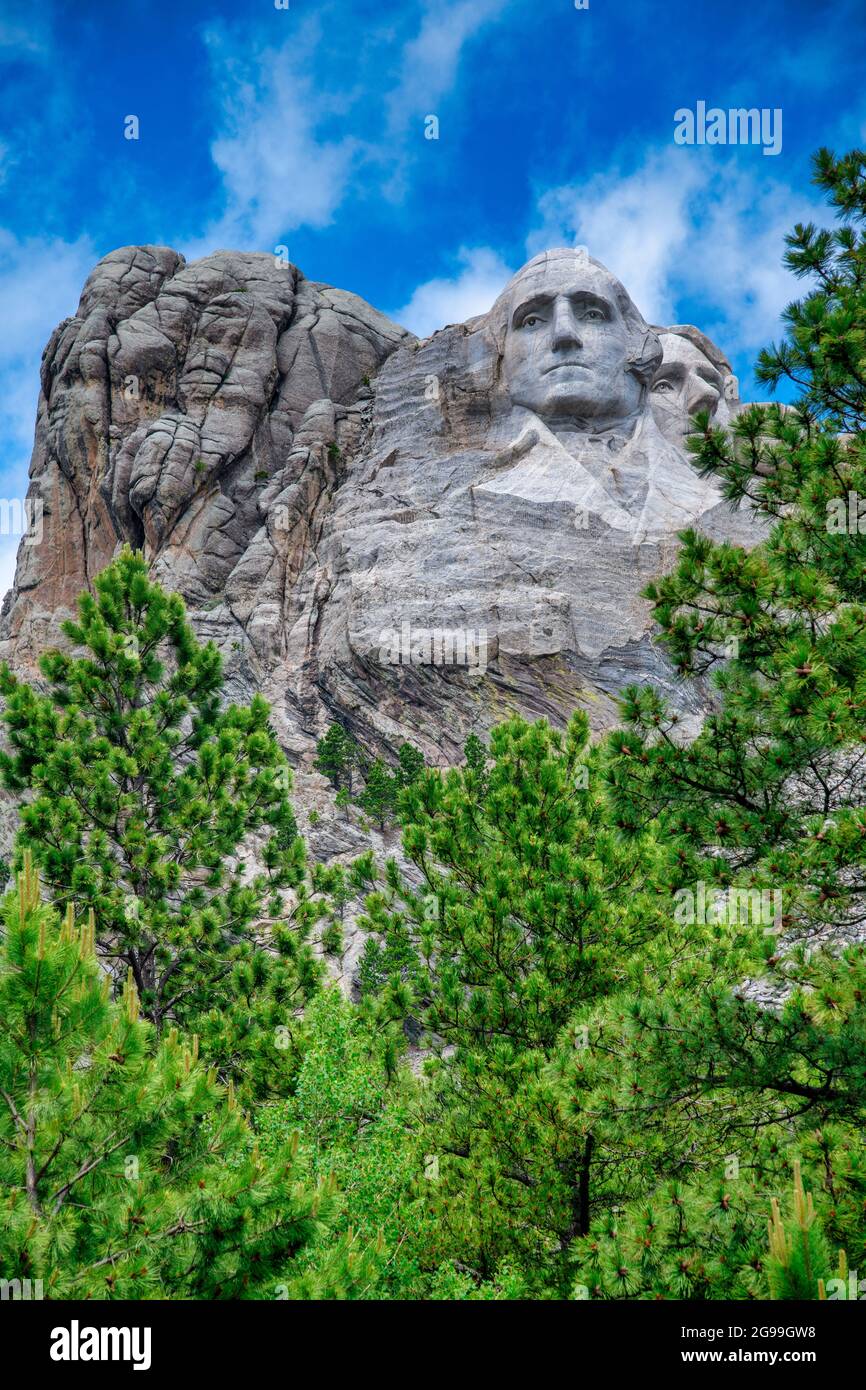 Mount Rushmore rocks in summer season, South Dakota Stock Photo - Alamy