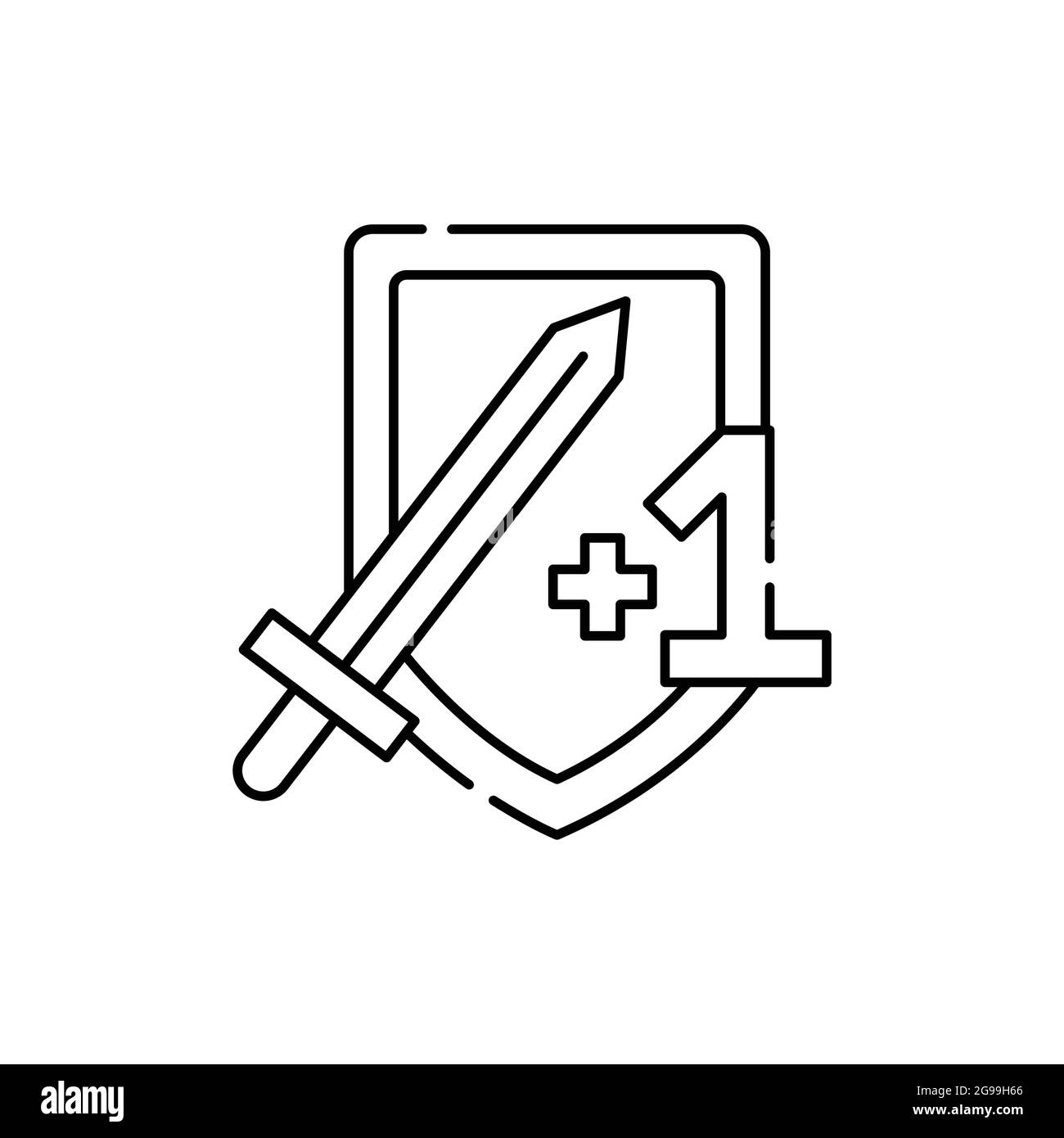 Hack and slash game olor line icon. Computer games genres. Pictogram ...