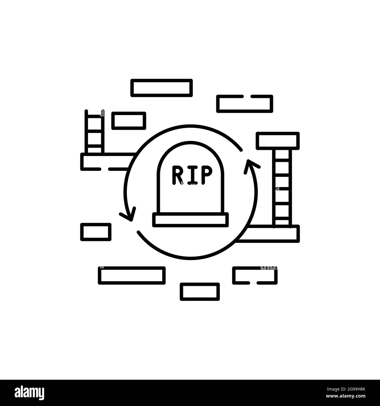 Roguelike game olor line icon. Computer games genres. Pictogram for web ...