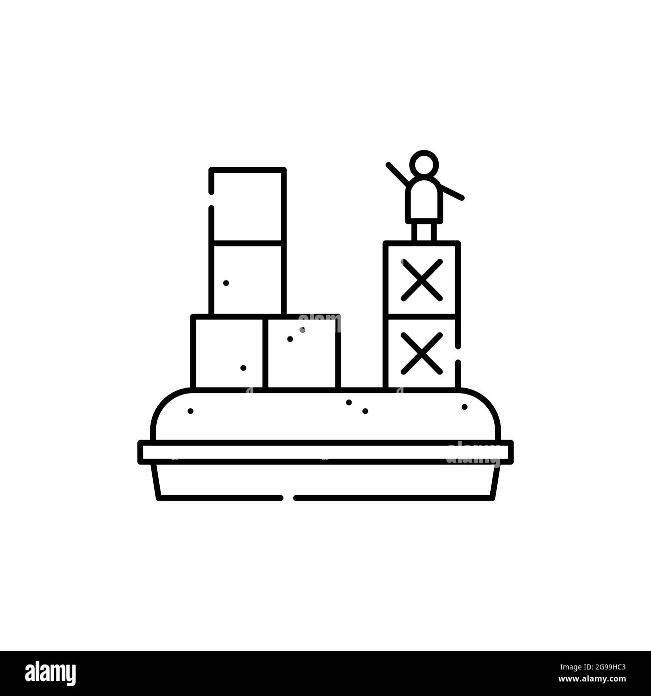 Sandbox game olor line icon. Computer games genres. Pictogram for web ...