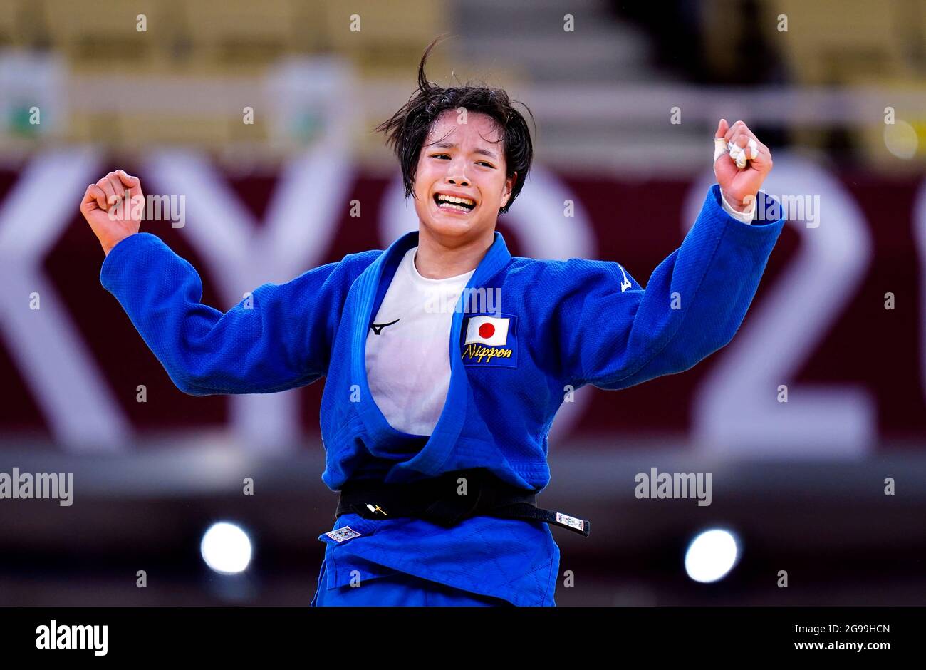 Japan’s Uta Abe celebrates winning Gold in the Women's -52kg Judo at ...