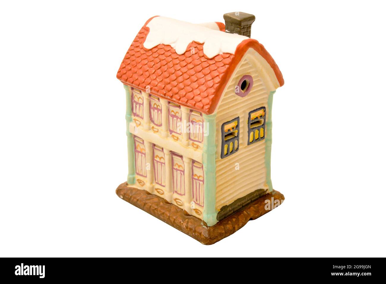 Colorful miniature toy house isolated on white background Stock Photo ...