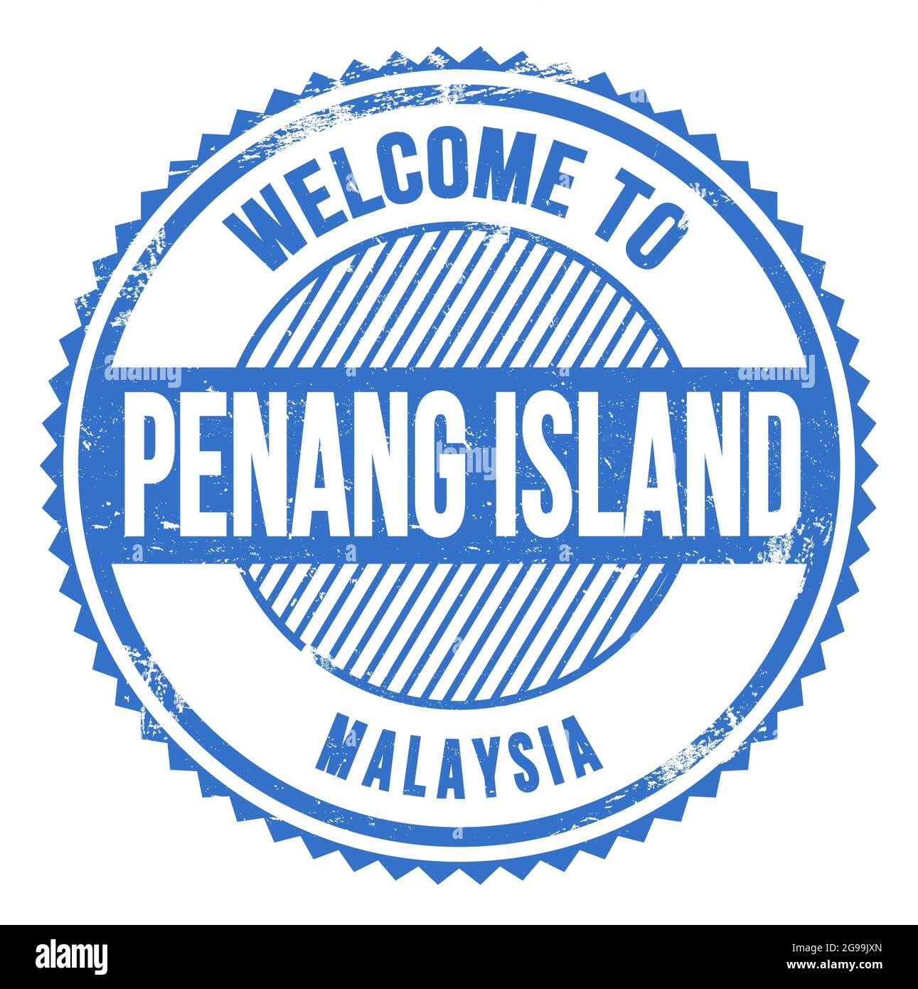 WELCOME TO PENANG ISLAND - MALAYSIA, words written on light blue zig ...