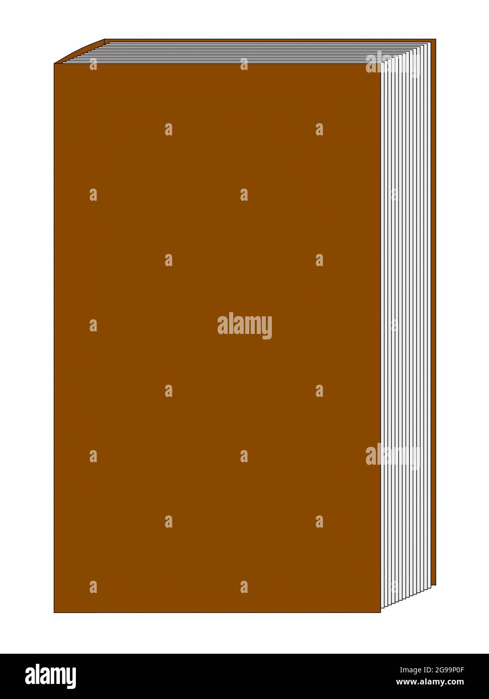 A graphic illustration of A Brown book for use as an icon, logo or web ...