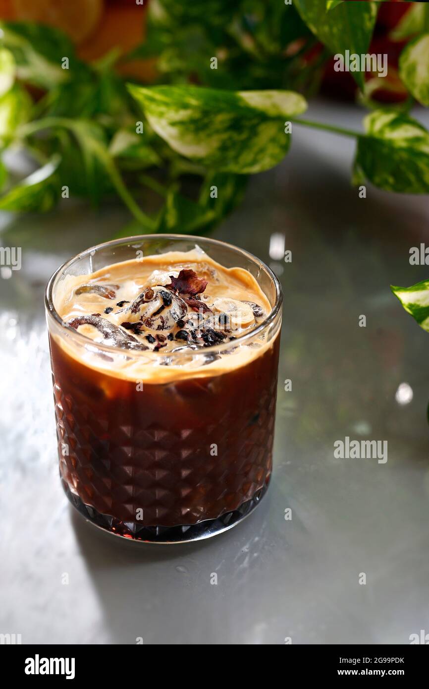 Irish Coffee. Iced coffee with the addition of whiskey Stock Photo - Alamy