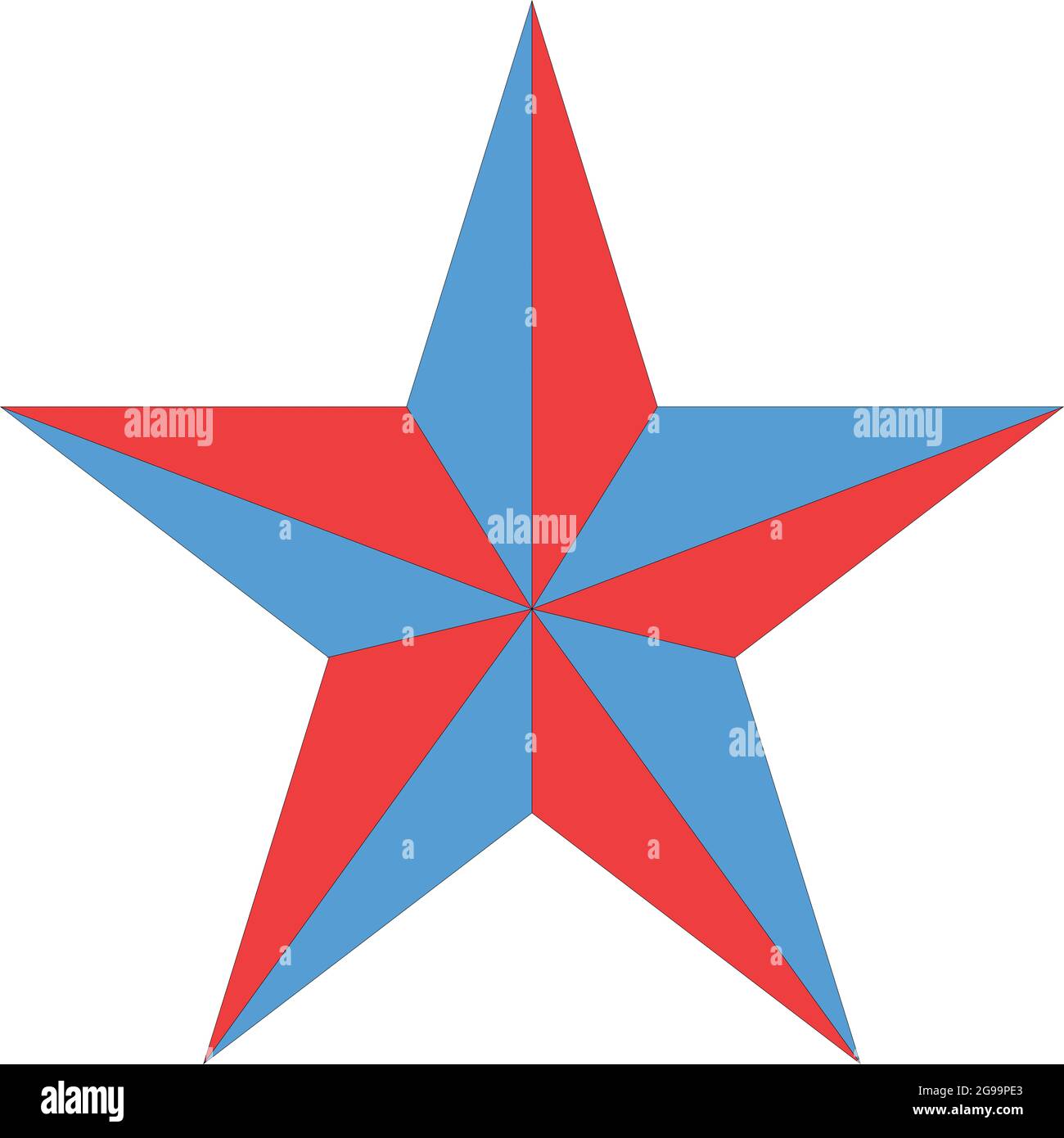 A graphic illustration of Star in Red and Cyan for use as an icon, logo ...
