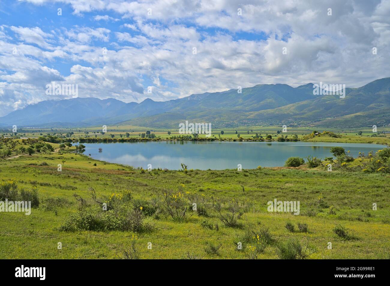 Lake in the border area of Kakavia Stock Photo - Alamy