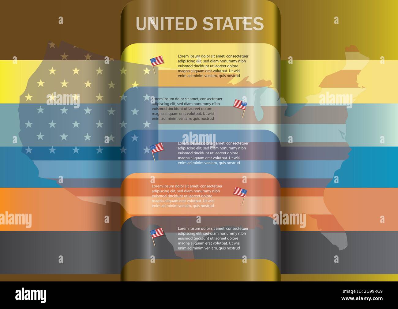 United States of America map infographics template. Business or ...
