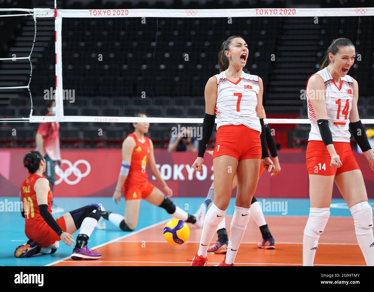 Tokyo, Japan. 25th July, 2021. Hande Baladin (2nd, R) of Turkey ...