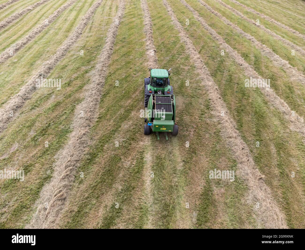 Aerial drone view tractor cutting hi-res stock photography and images ...