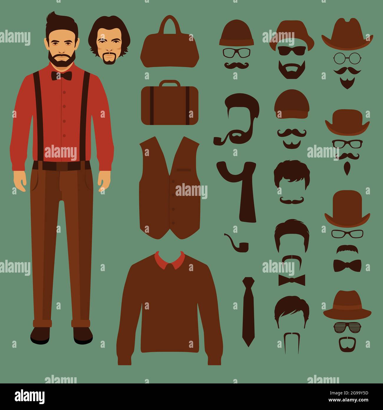 man vector character, fashion style illustration Stock Vector Image ...