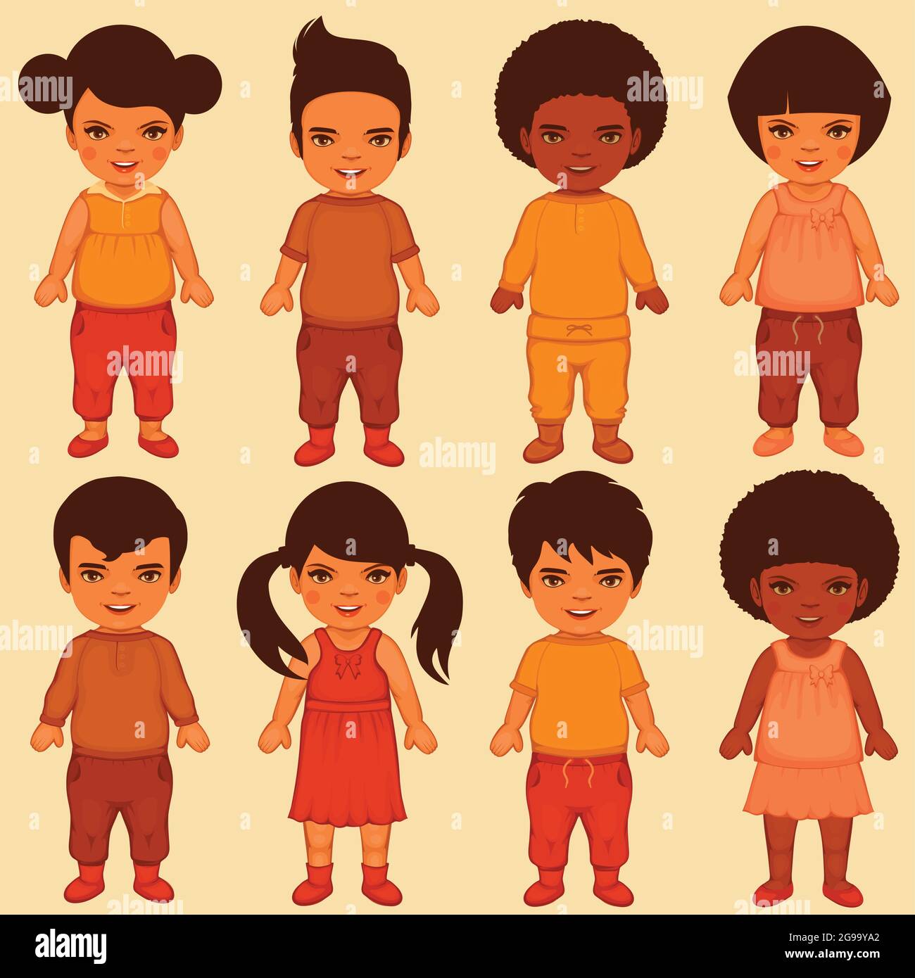 child vector character illustration, cartoon kids Stock Vector Image ...