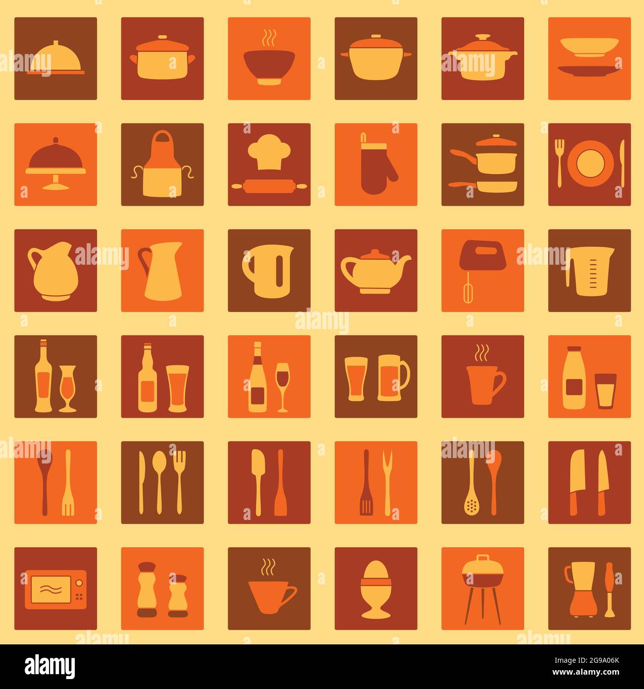 Kitchen icons hi-res stock photography and images - Alamy