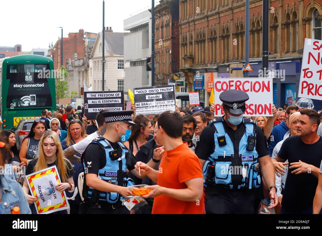Freedom march in Leeds 24th July 2021 Stock Photo - Alamy