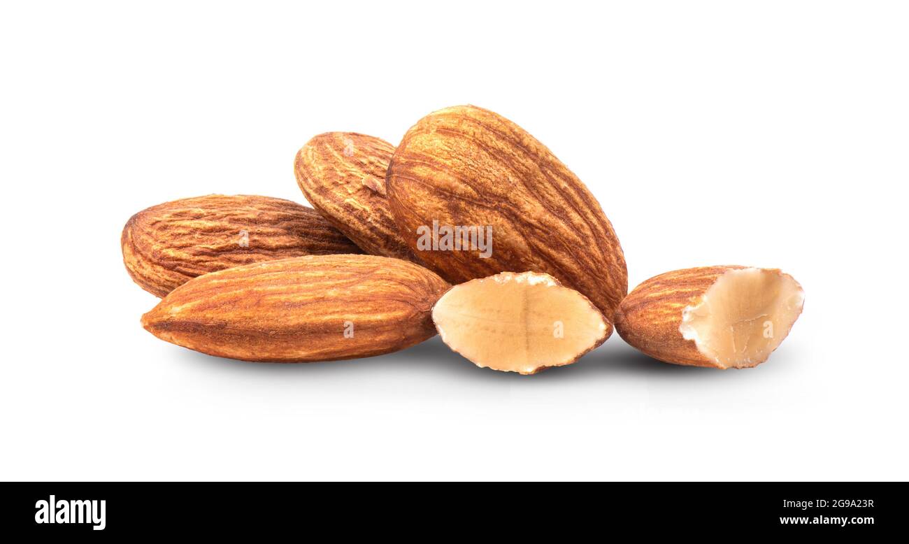 Almond nut isolated on white background. Full depth of field Stock ...
