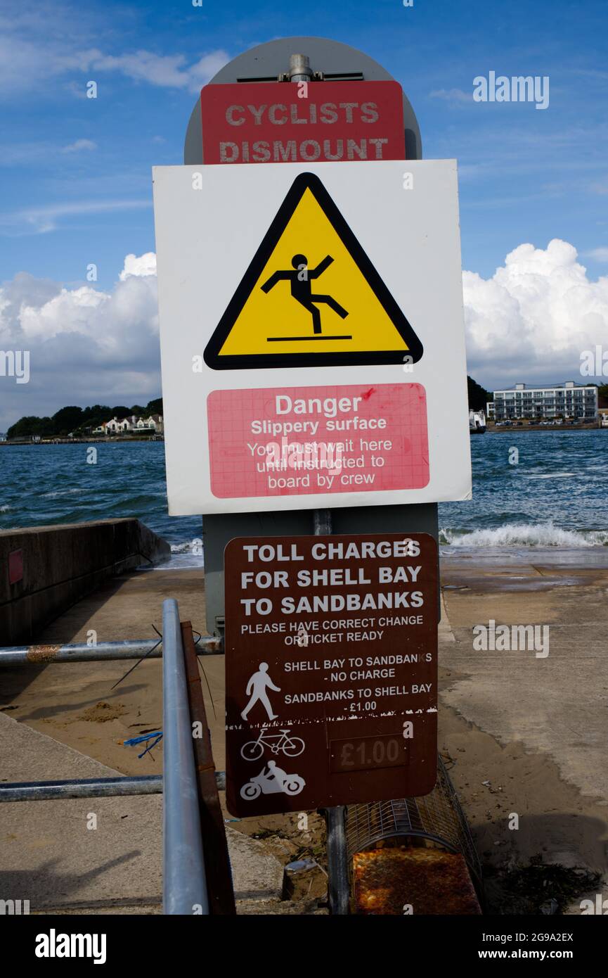 warning signs cyclists dismount danger slippery surface toll charges ...