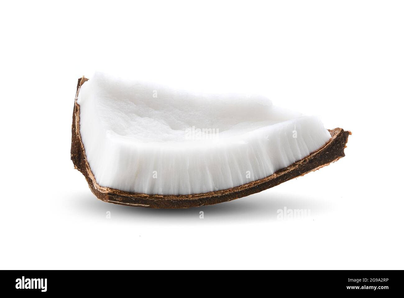 Coconut pieces isolated on a white background Stock Photo - Alamy