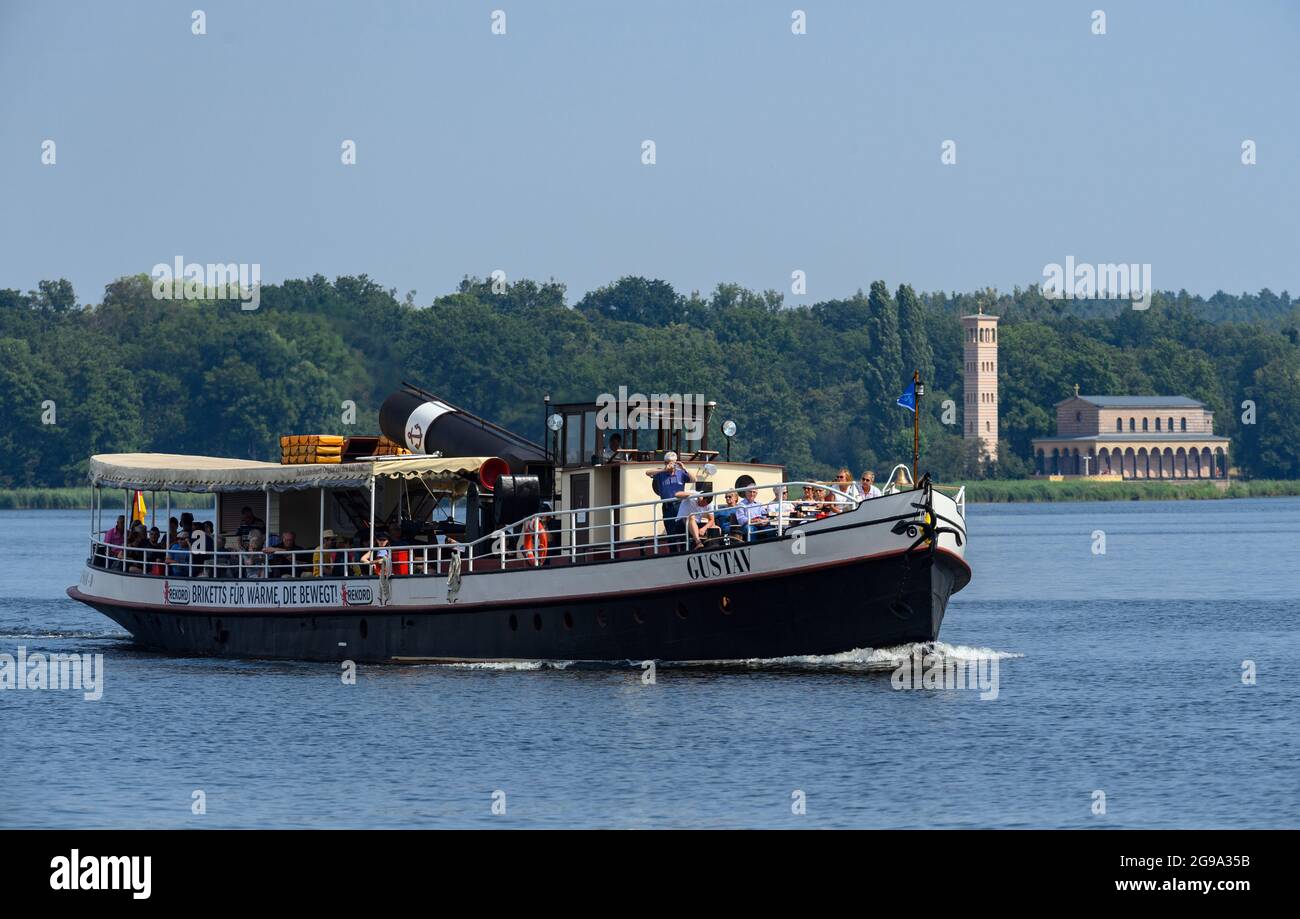 25 July 2021, Brandenburg, Potsdam: The excursion ship "MS Gustav ...