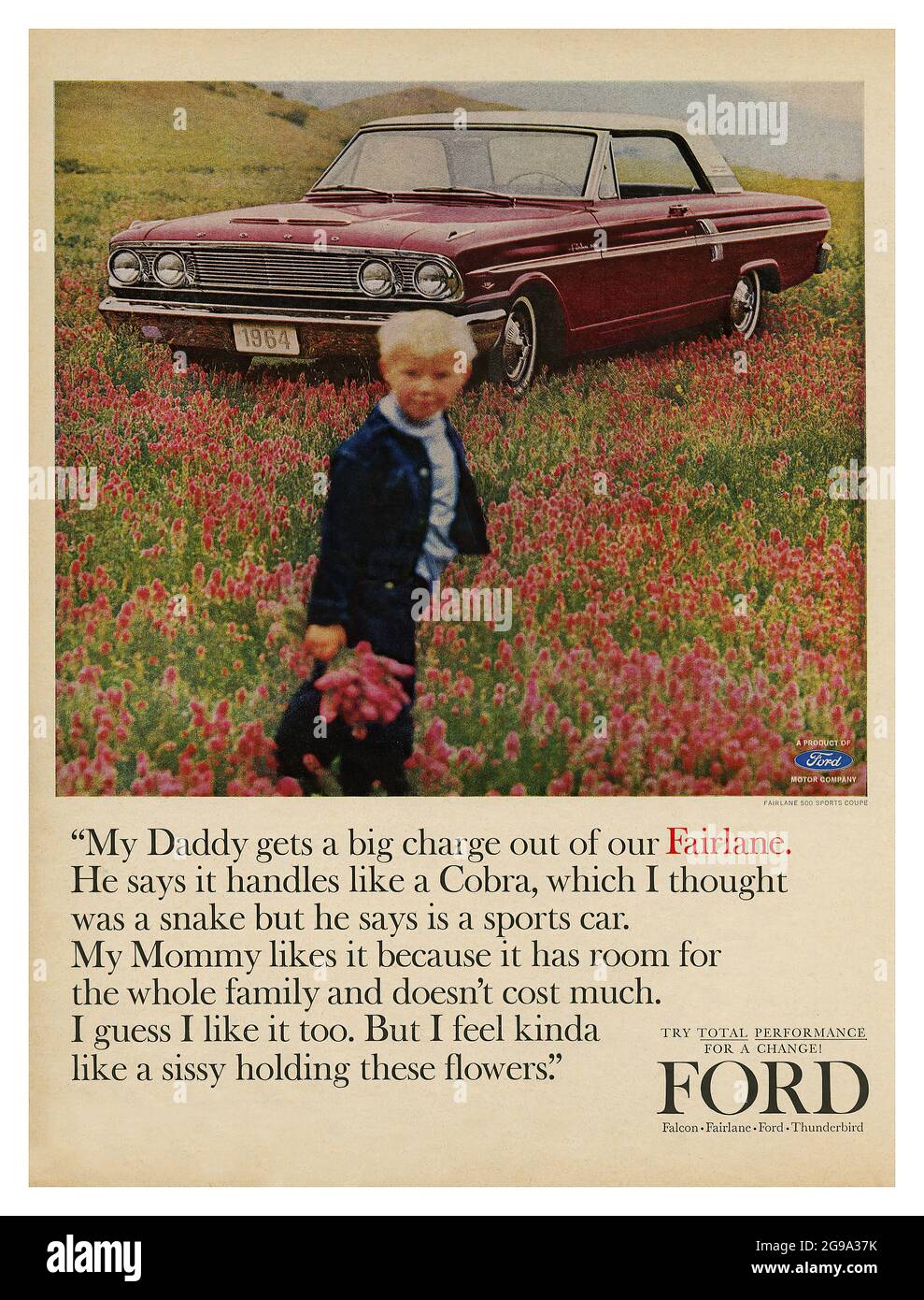 1964 Ford Fairlane - Vintage advertising of classic American car Stock ...