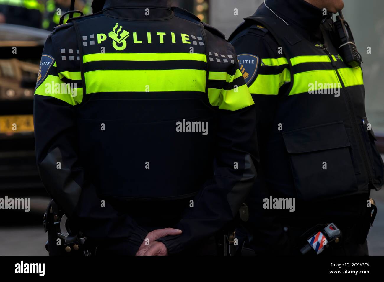 Close Up Two Police Men At Amsterdam The Netherlands 4-5-2020 Stock ...