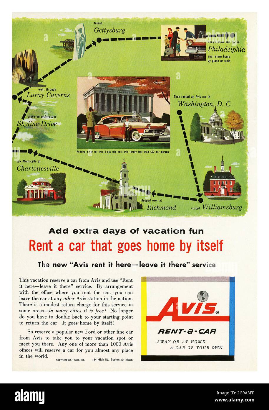 Avis Rent-A-Car (1957) - Vintage advertising of classic American car ...