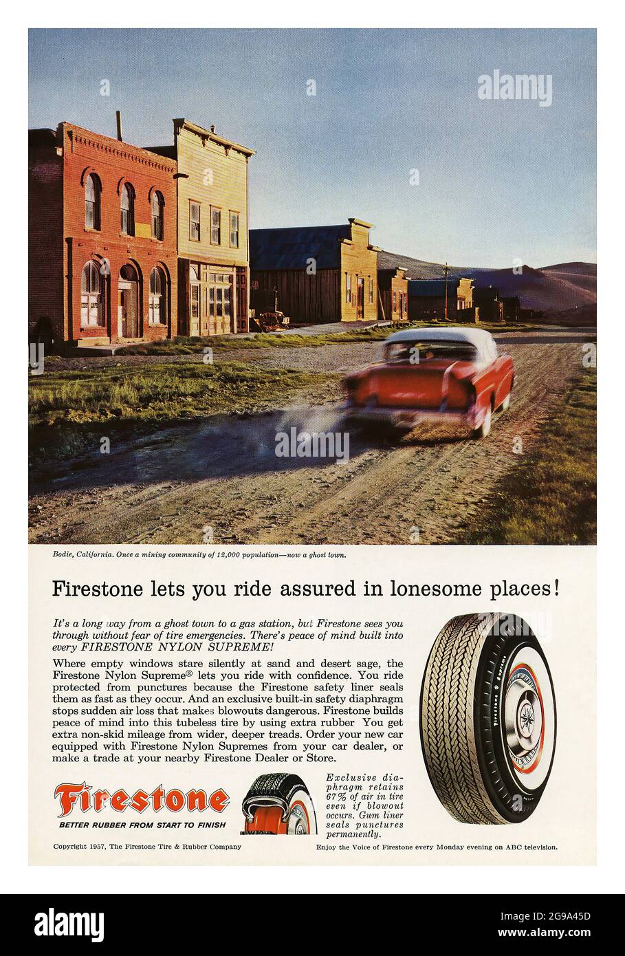 Firestone (1957) - Vintage advertising Stock Photo - Alamy