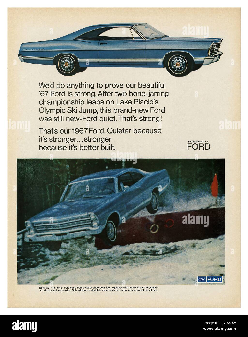 Ford (1967) - Vintage advertising of classic American car Stock Photo ...