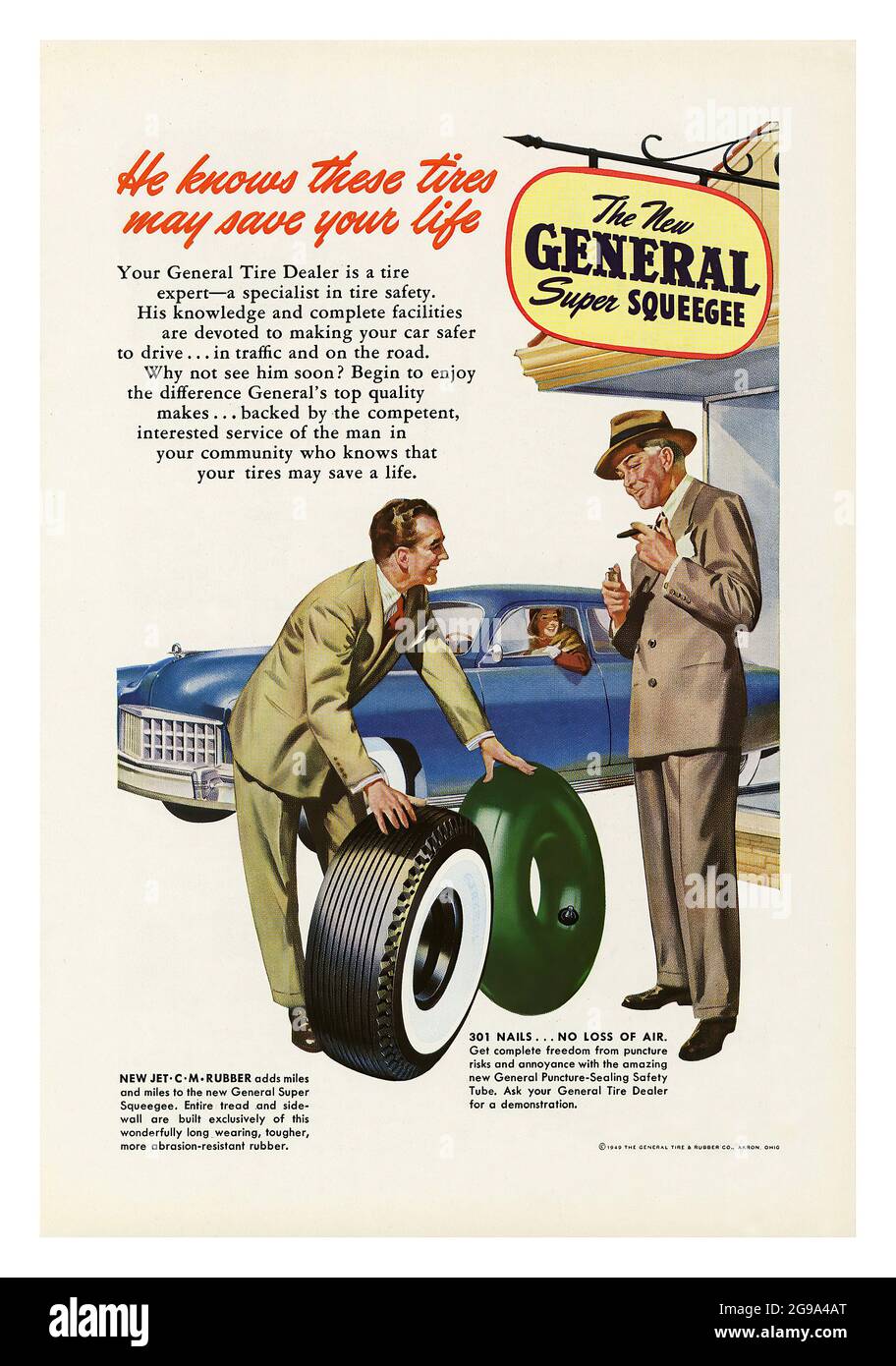 General Tire (1949) - Vintage advertising of classic American car Stock ...