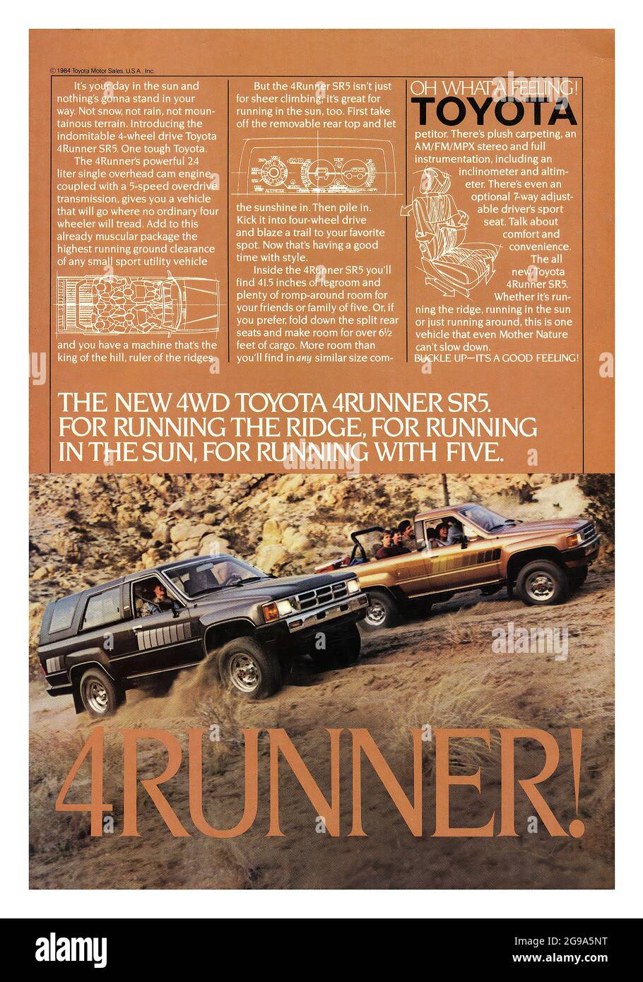 Toyota 4Runner (1984) - Vintage advertising of classic car Stock Photo ...
