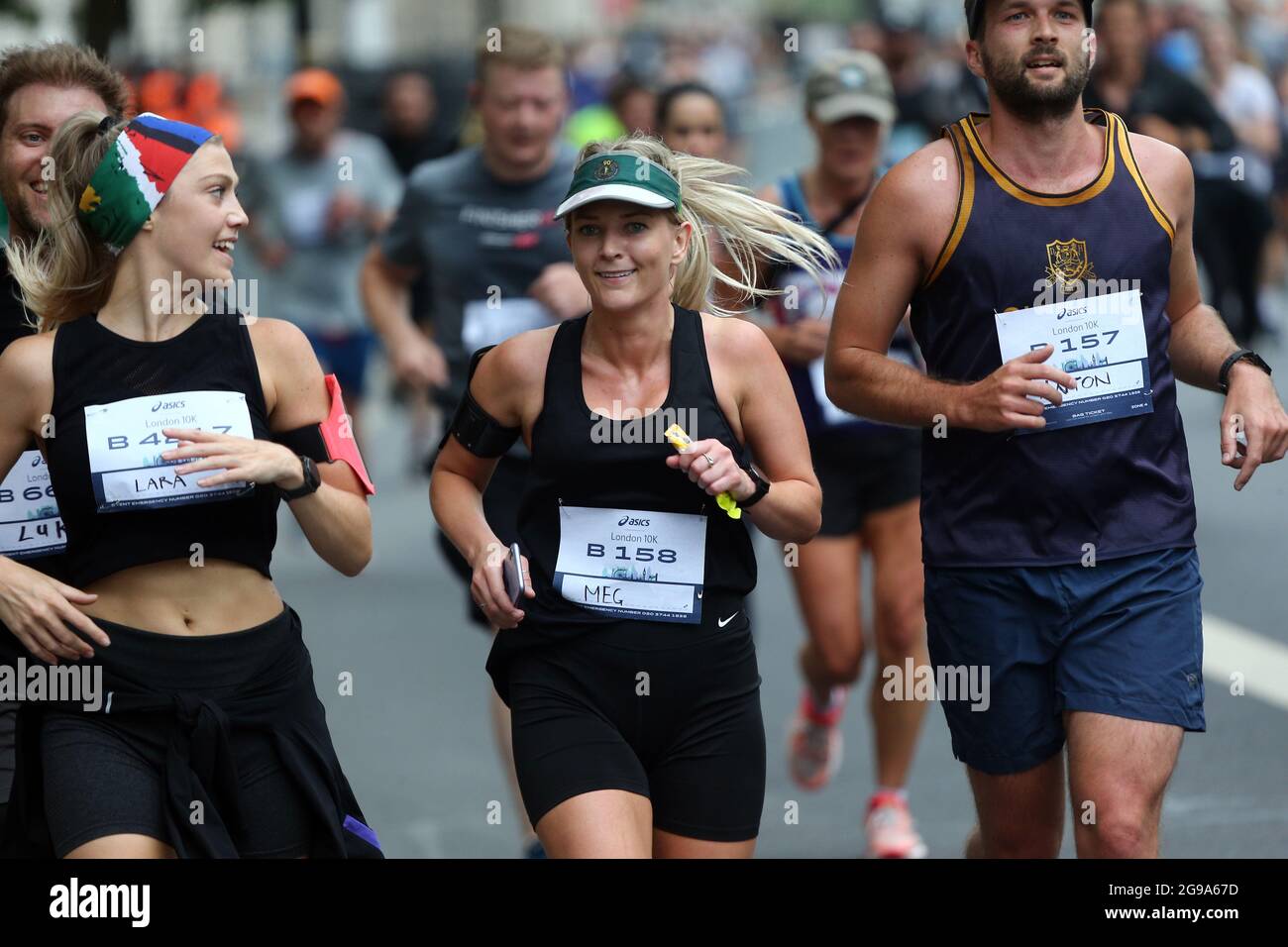London, England, UK. 25th July, 2021. Runners in central London during ...