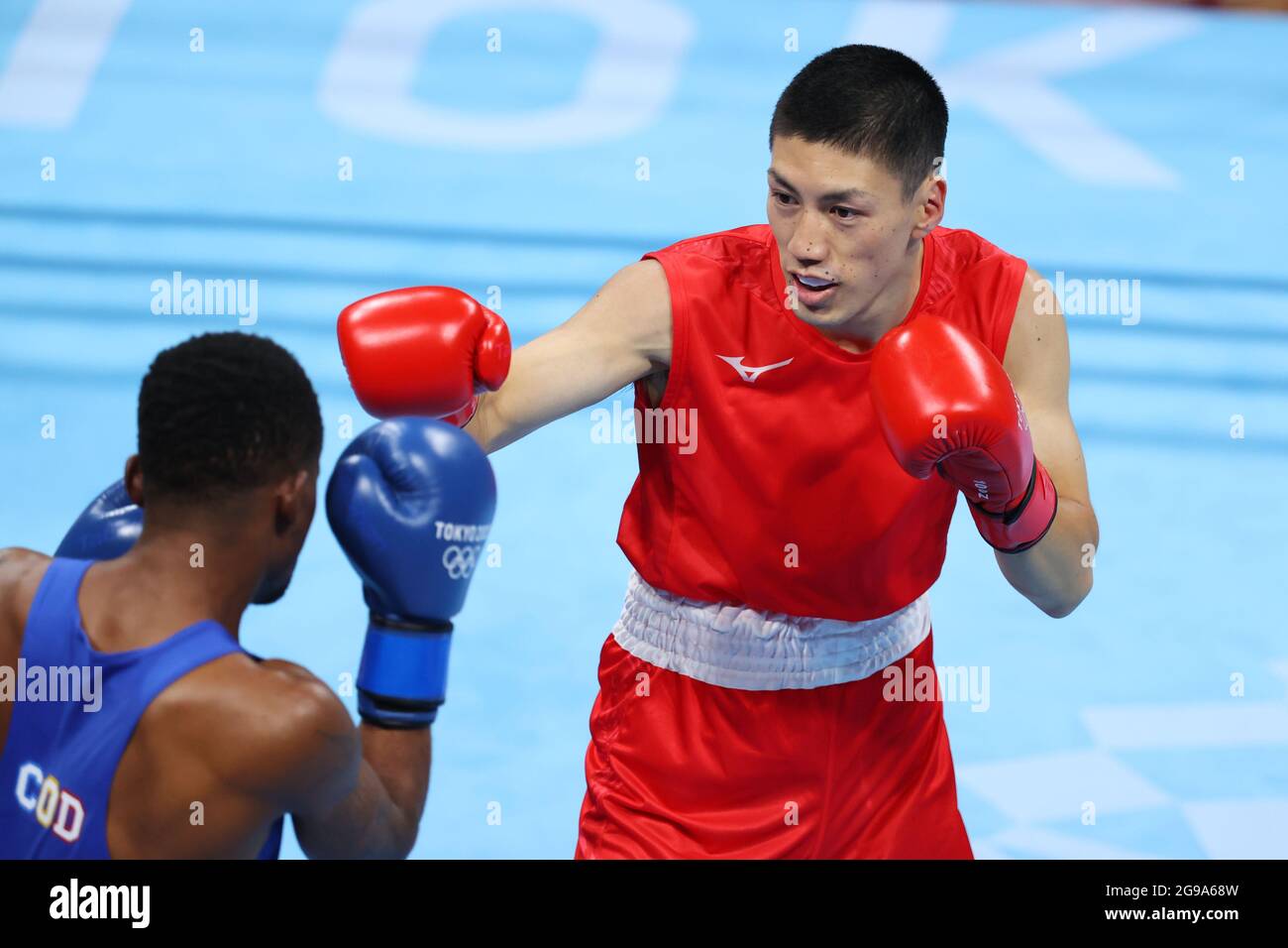 Tokyo, Japan. 25th July, 2021. Daisuke Narimatsu (JPN) Boxing : Men's ...