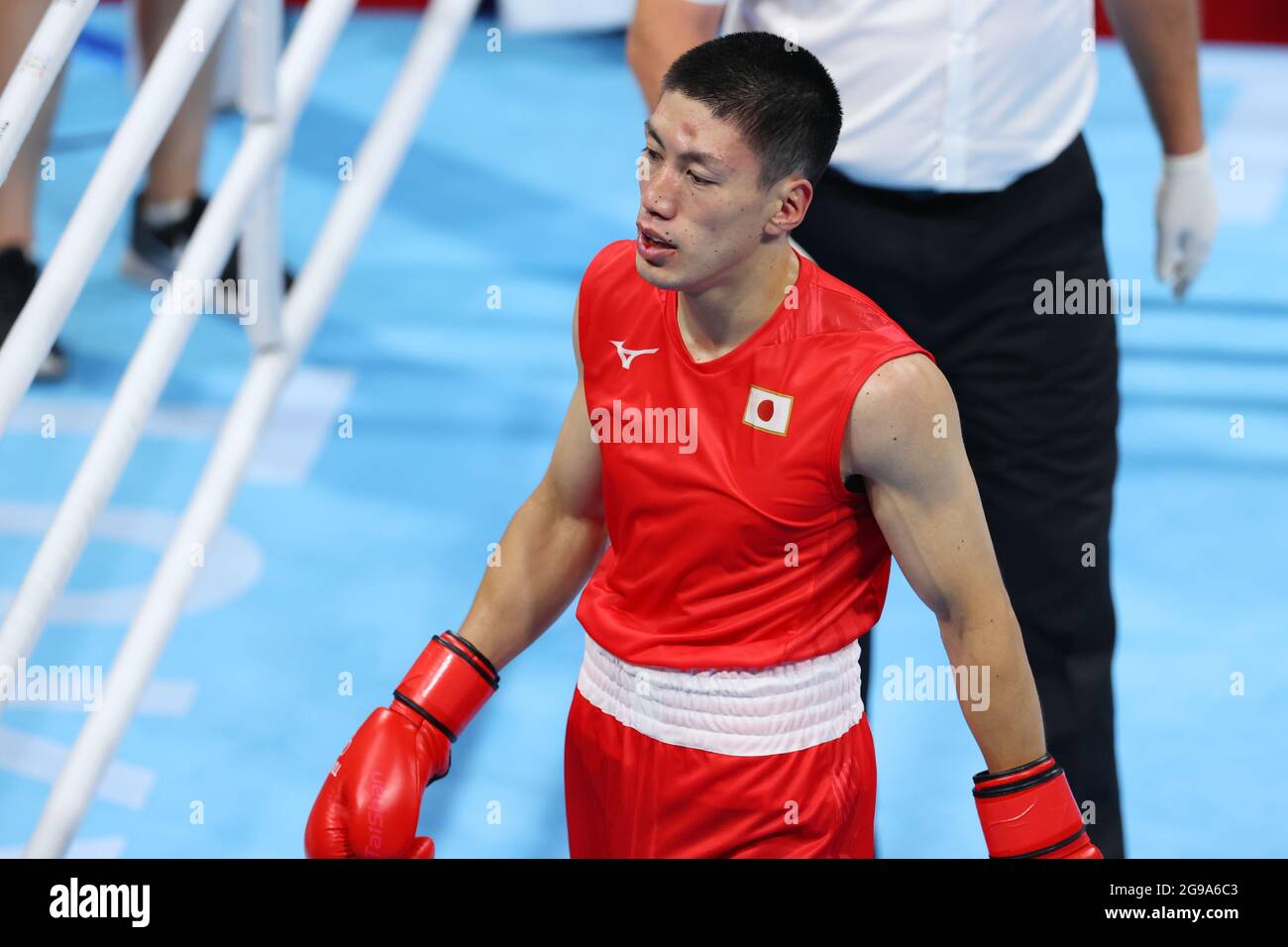 Tokyo, Japan. 25th July, 2021. Daisuke Narimatsu (JPN) Boxing : Men's ...