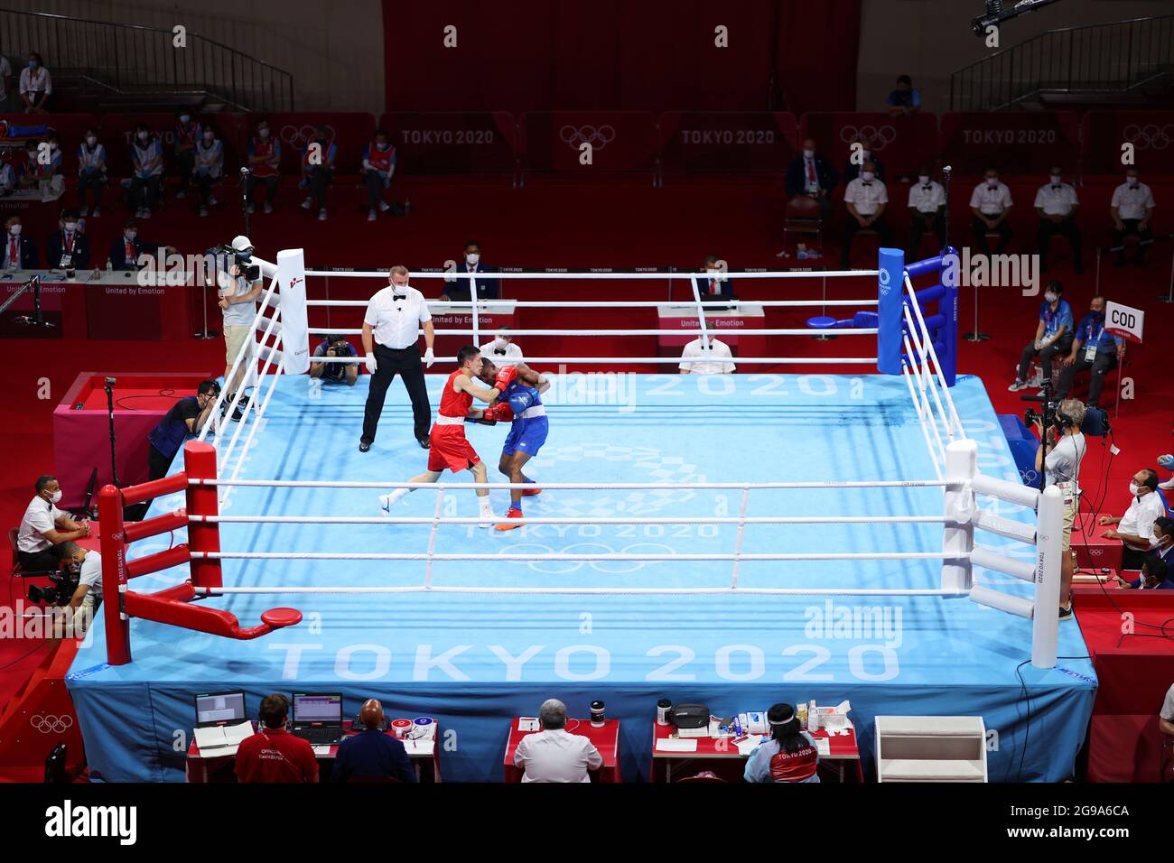 Tokyo, Japan. 25th July, 2021. (L to R) Daisuke Narimatsu (JPN), Fiston ...