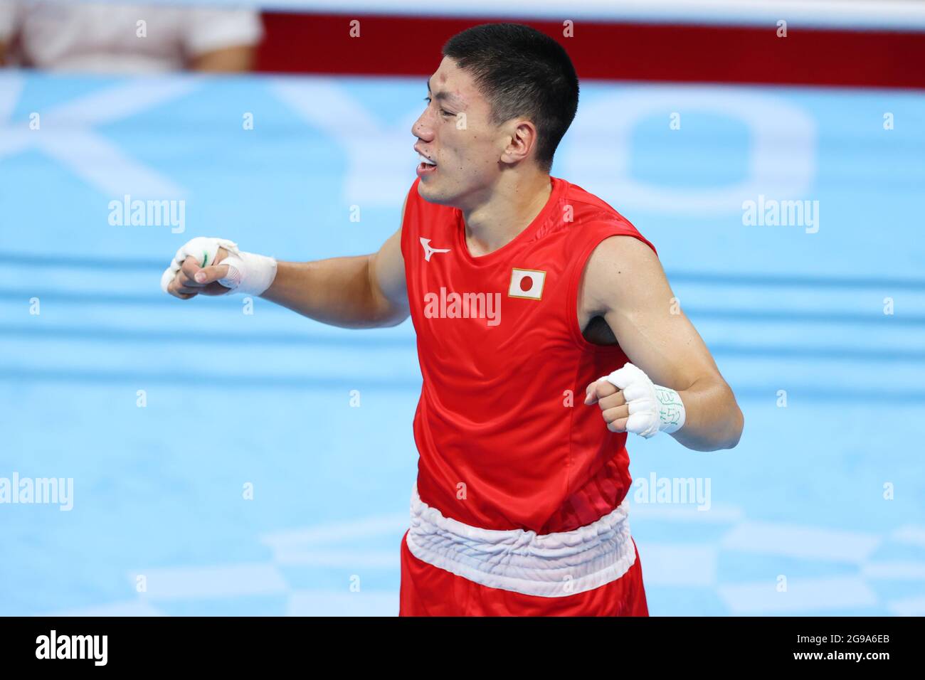 Tokyo, Japan. 25th July, 2021. Daisuke Narimatsu (JPN) Boxing : Men's ...