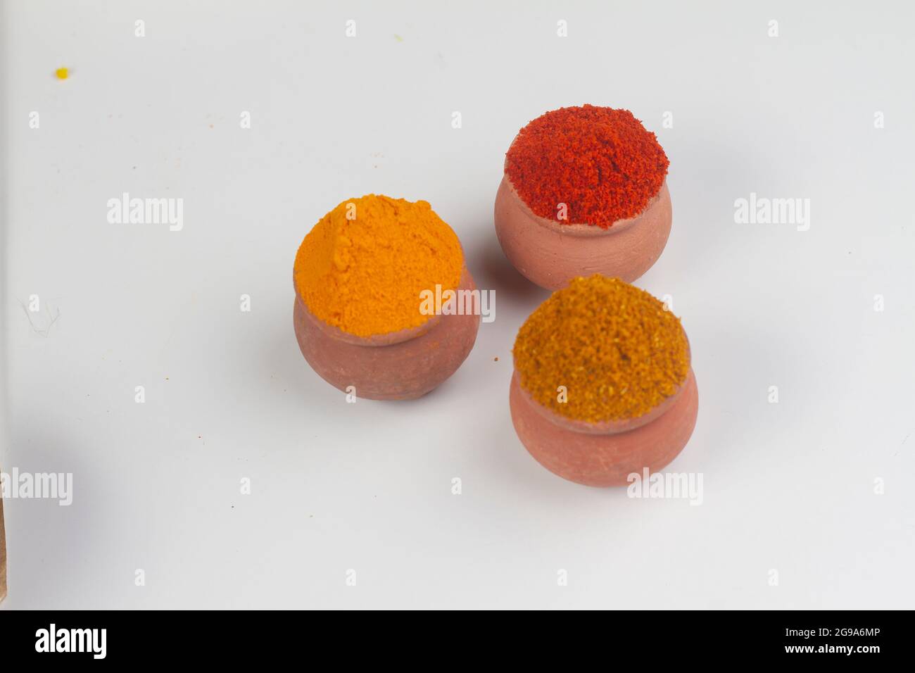 Indian Colourful Spices Also Know as Red Chilli Powder, Turmeric Powder ...