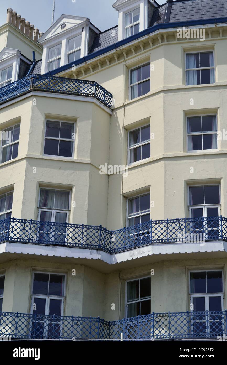 Victorian architecture on the seafront and promenade in the popular ...