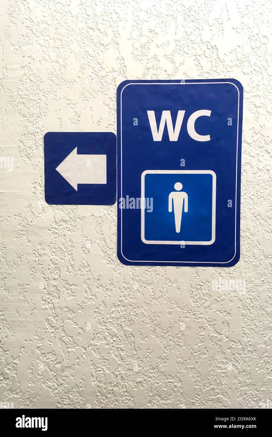 Bathroom Sign With Arrow