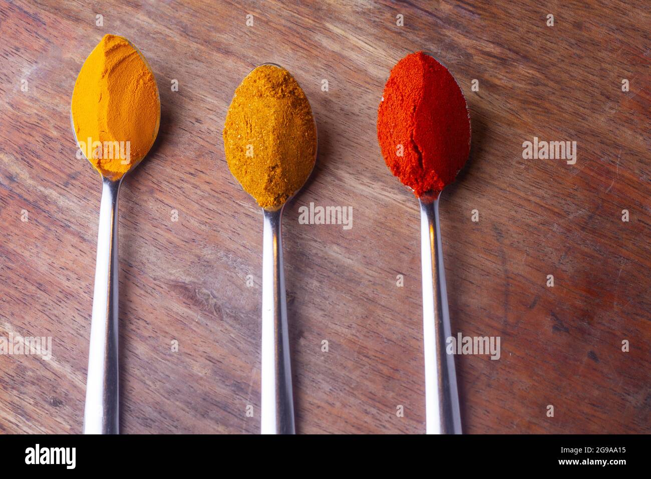 Indian Colourful Spices Also Know as Red Chilli Powder, Turmeric Powder ...